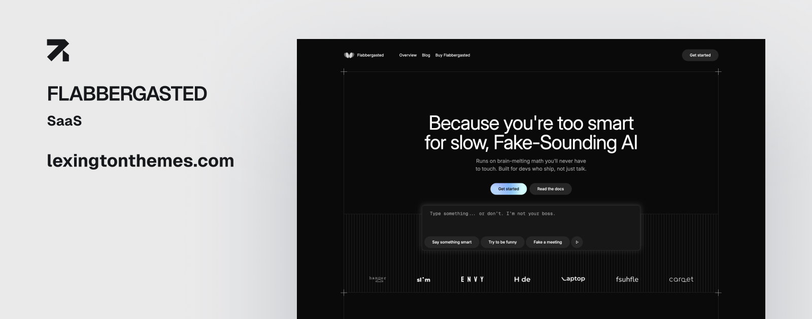 Flabbergasted - A dark-mode AI site template with sleek gradients ...
