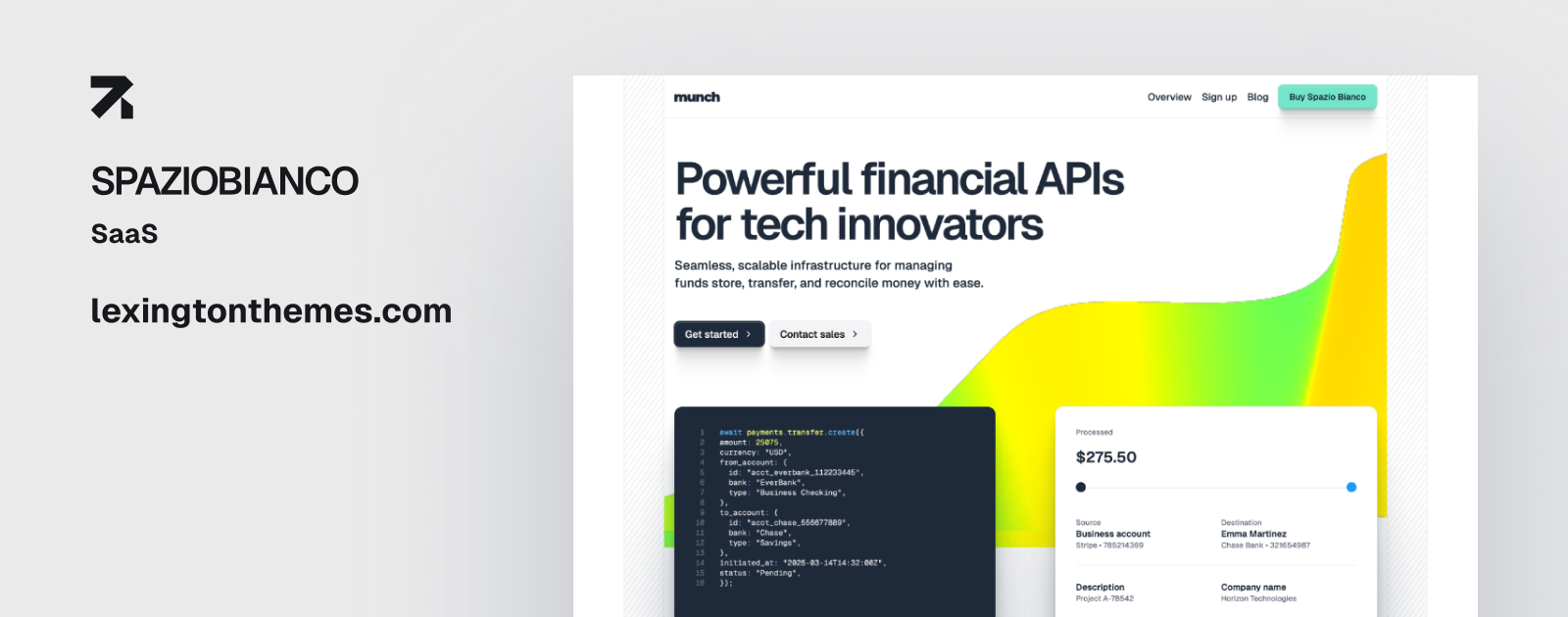 Spazio Bianco — The SaaS website template for Astro & Tailwind CSS. Clean, calm, and fast. Made ...